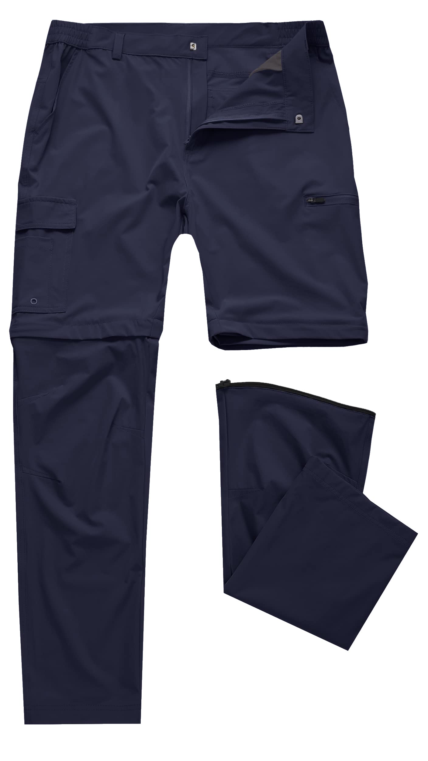 Mens Hiking Convertible Pants Waterproof Lightweight Quick Dry Zip Off Fishing Travel Safari Outdoor Cargo Work Trekking Trousers Navy 36