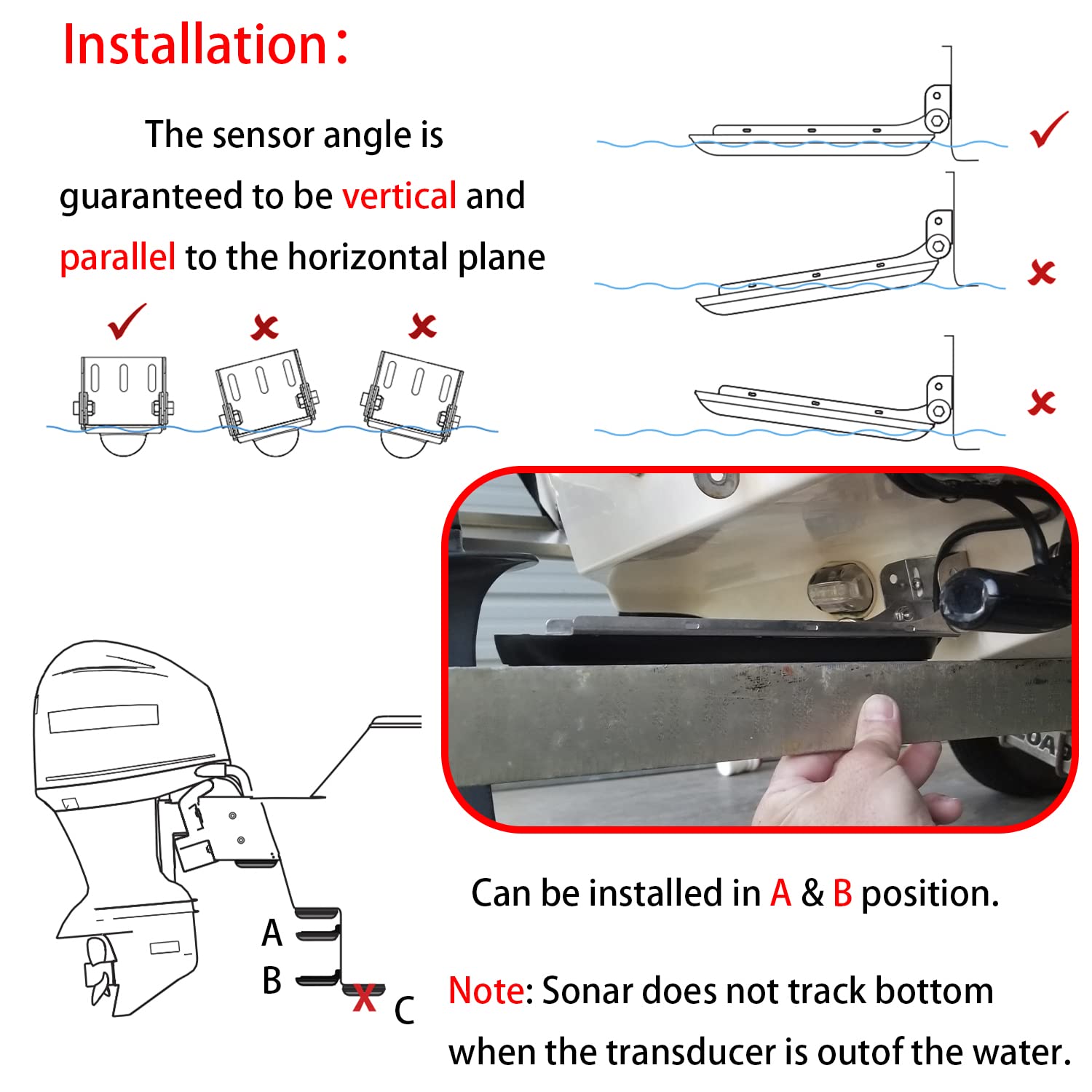 Deecaray LSS-2 HD Skimmer Transducer Mounting Bracket,Silver,Compatible with LSS-2 HD Skimmer Transducer, Replacement Part Number: 000-10874-001