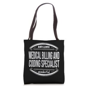 medical billing and coding specialist gifts appreciation job tote bag