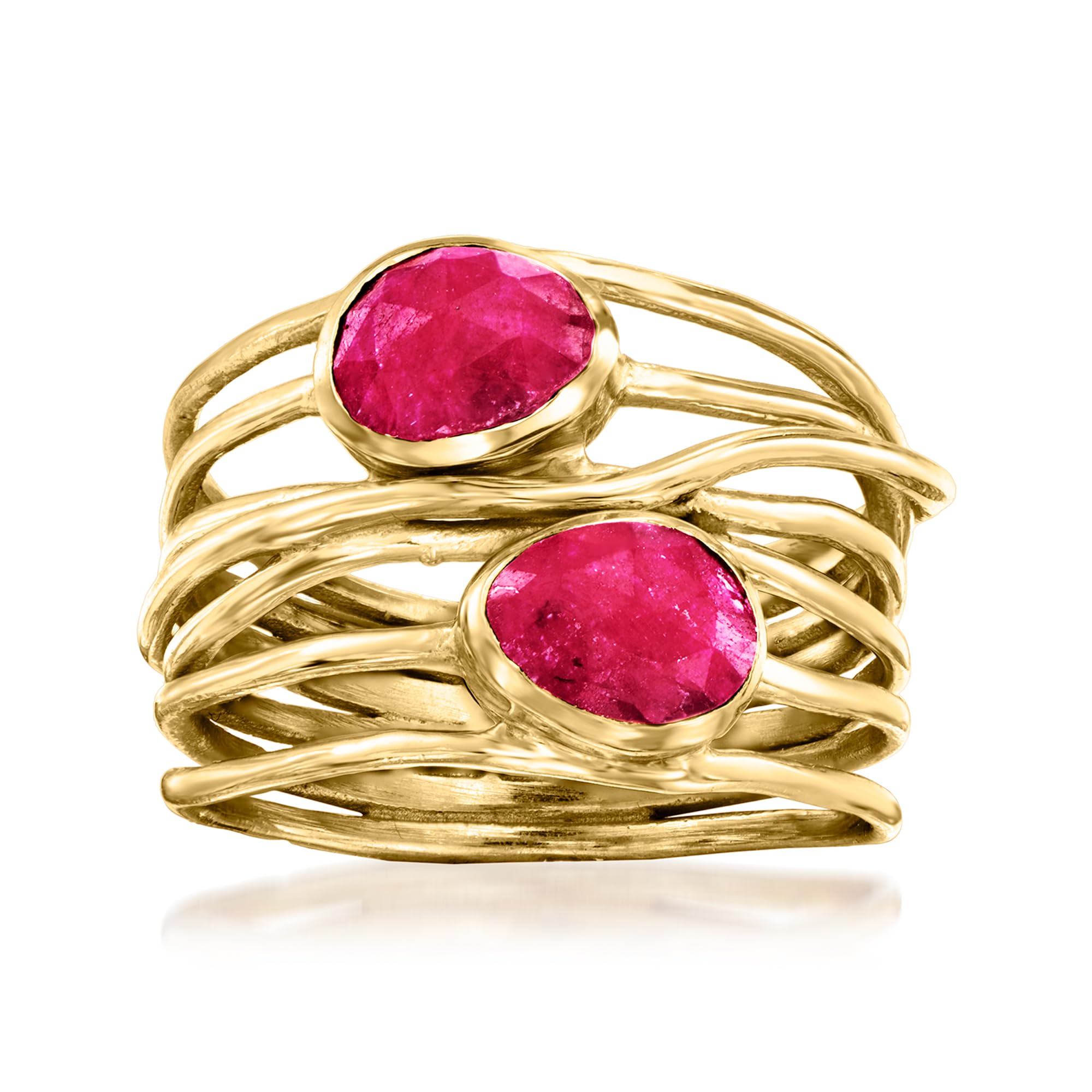 Ross-Simons Gemstone Highway Ring in 18kt Gold Over Sterling