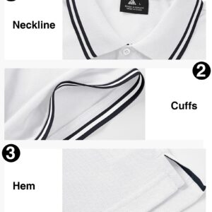 ZITY Mens Polo Shirt Short Sleeve Sports Golf Tennis Shirts for Men Summer Collared Casual Shirt White Black