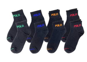 polo ralph lauren men`s low cut ankle socks 8 pack (b(zp824511pkn8)/r, 10-13)