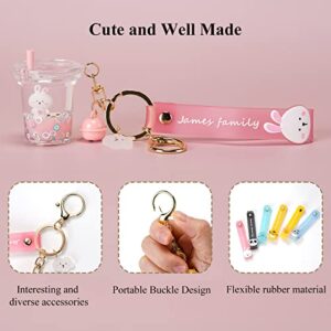 YOU WIZV Cute Keychain, Kawaii Backpack Liquid Floating Anime Bunny Keychain for Girls, Women, Daughters, Sister