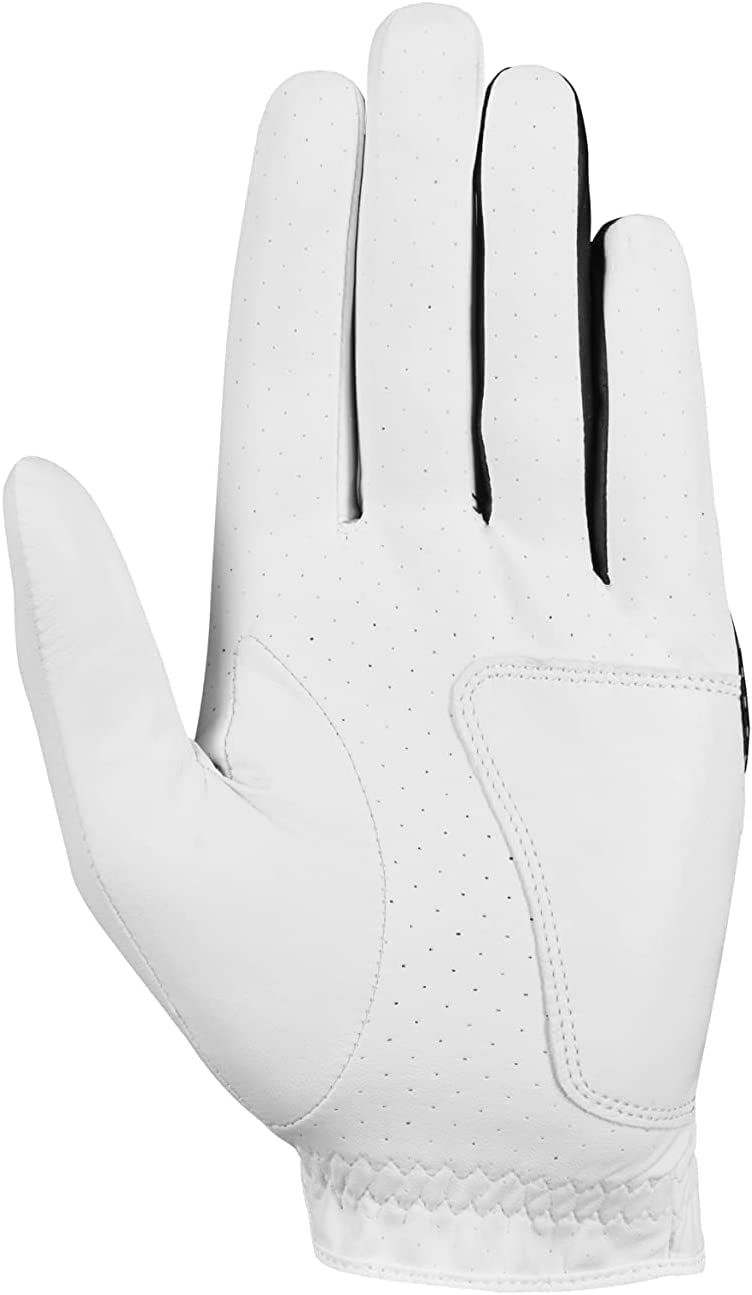 Callaway Golf Women's Weather Spann Premium Synthetic Golf Glove (White, 2-Pack, Large, New Model , Standard, Worn on Left Hand)