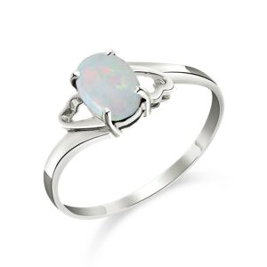 galaxy gold gg size 6.0 925 sterling silver ring with oval shape natural opal grade aaa