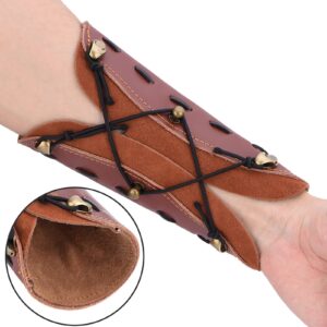 Arm Guard Protection, Leather Archery Accessories Archery Arm Guard Strap Armband for Hunting Shooting Bow