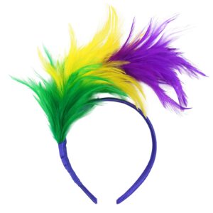 mardi gras women's headpiece headbands - 20s 50s feather hat tea party cocktail head wear hair accessories for women girls