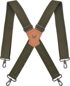 welkinland green suspenders for men, 2 inch wide suspenders, work suspenders, suspenders military, camo suspenders for men, suspenders with belt loops, heavy duty work suspenders