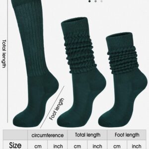 Bencailor 6 Pairs 80s 90s Women Slouch Socks Soft Knee Long Scrunch Socks Cotton Knit Stacked Socks Boot Socks for Women Men(Dark Colors,5-9)