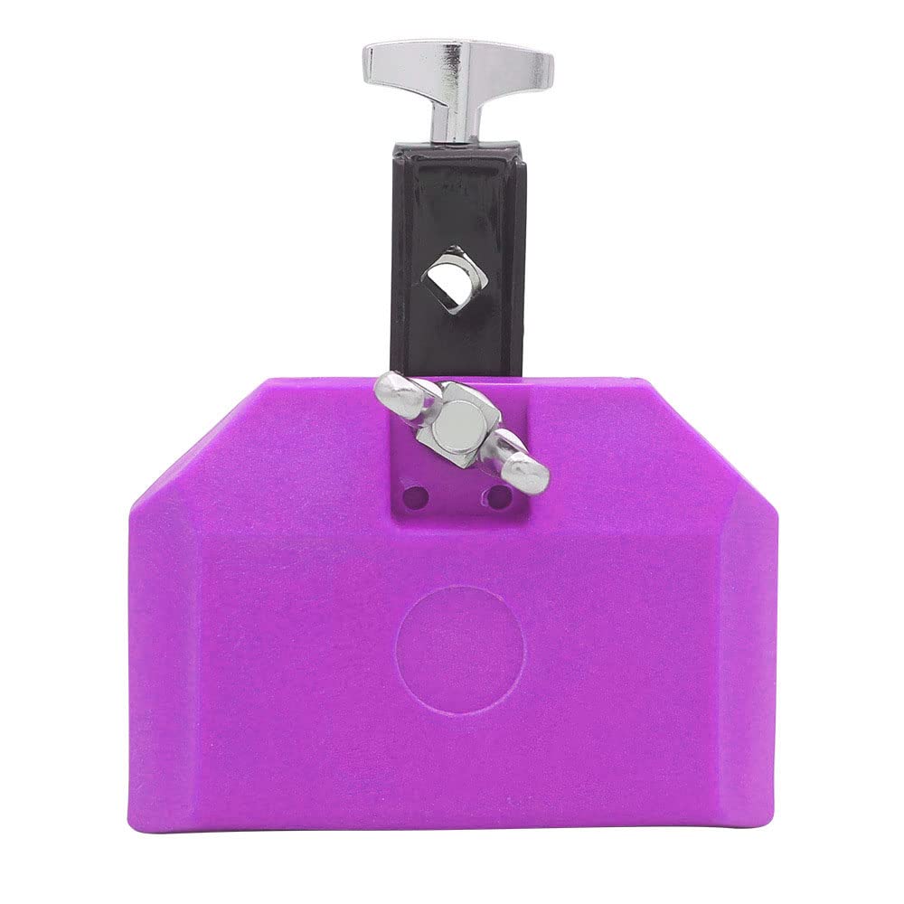 TUOREN 5“ Jam Block Musical Percussion Instrument Plastic Latin Drum Instrument (Purple)