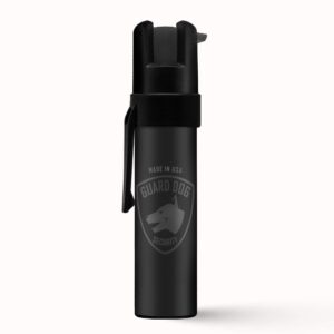 guard dog security police edition pepper spray with clip - maximum strength mc 1.44 - pepper spray range up to 16 foot - made in usa (black)