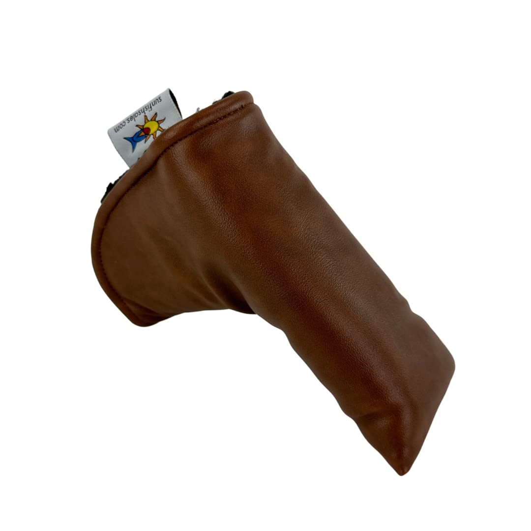 Sunfish Leather Golf Blade Putter Headcover Brown