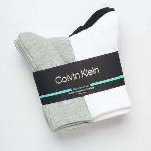 Calvin Klein Women's Socks - Cushion Athletic Crew Socks (6 Pack), Size 4-10, Grey Assorted