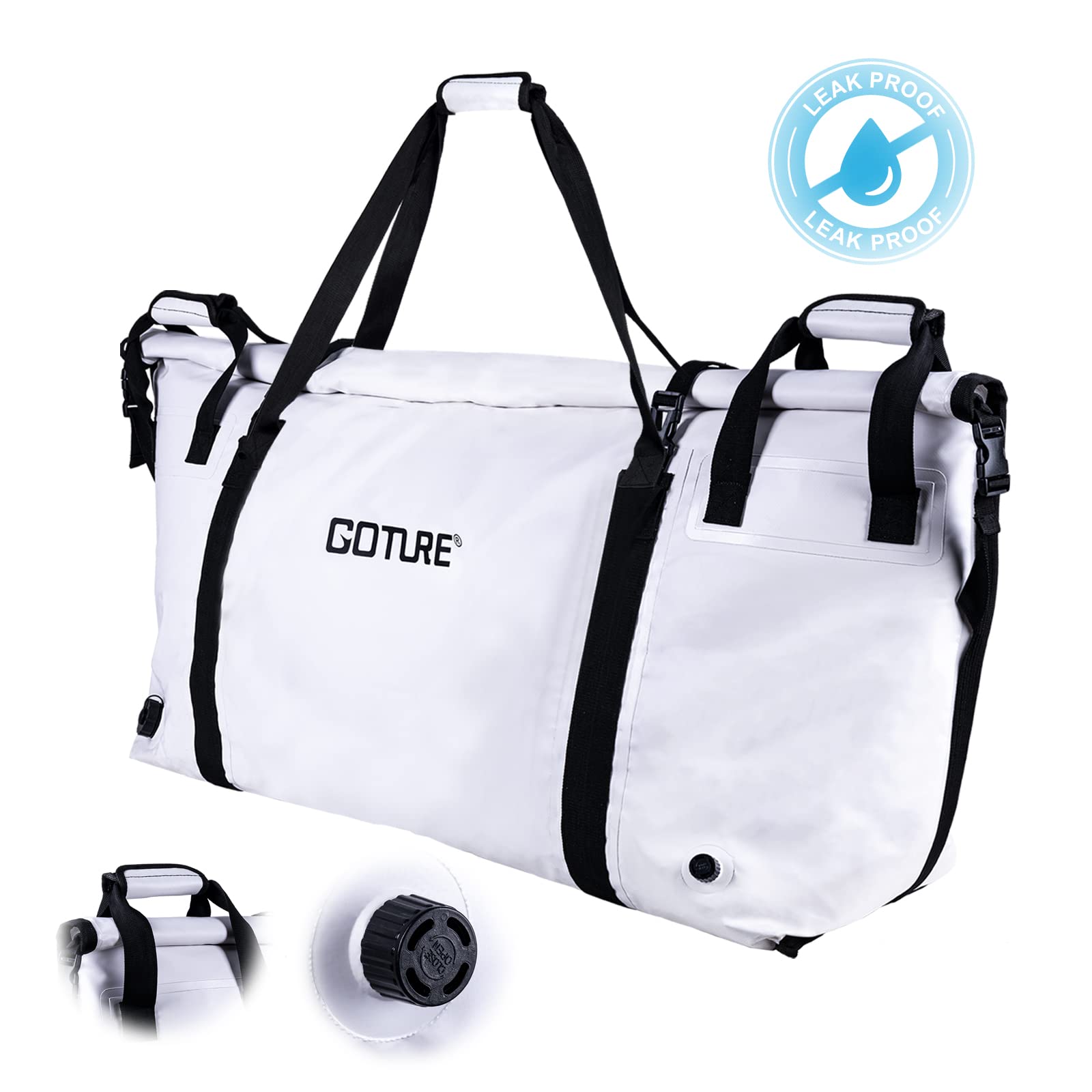 Goture Insulated Fish Cooler Bag, Monster Leakproof Fish Kill Bag, Portable Large Fishing Cooler Bag for Outdoor Travel with Drain Plug, Keep Ice Cold All day Long （58.3x11.8x23.6in）