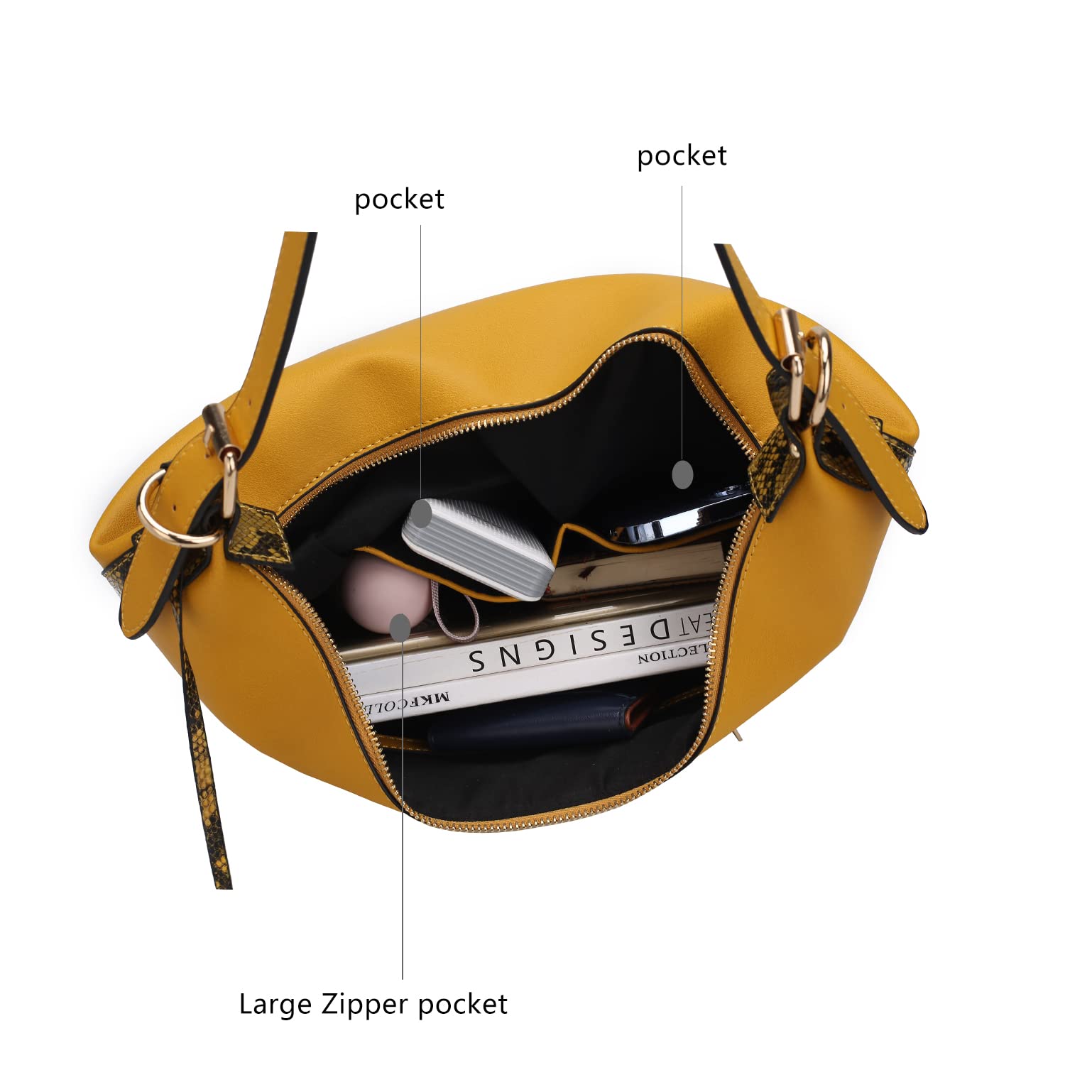 MKF Collection Shoulder Bag for Women, Vegan Leather Hobo Fashion Handbag Messenger Purse