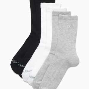 Calvin Klein Women's Socks - Cushion Athletic Crew Socks (6 Pack), Size 4-10, Grey Assorted