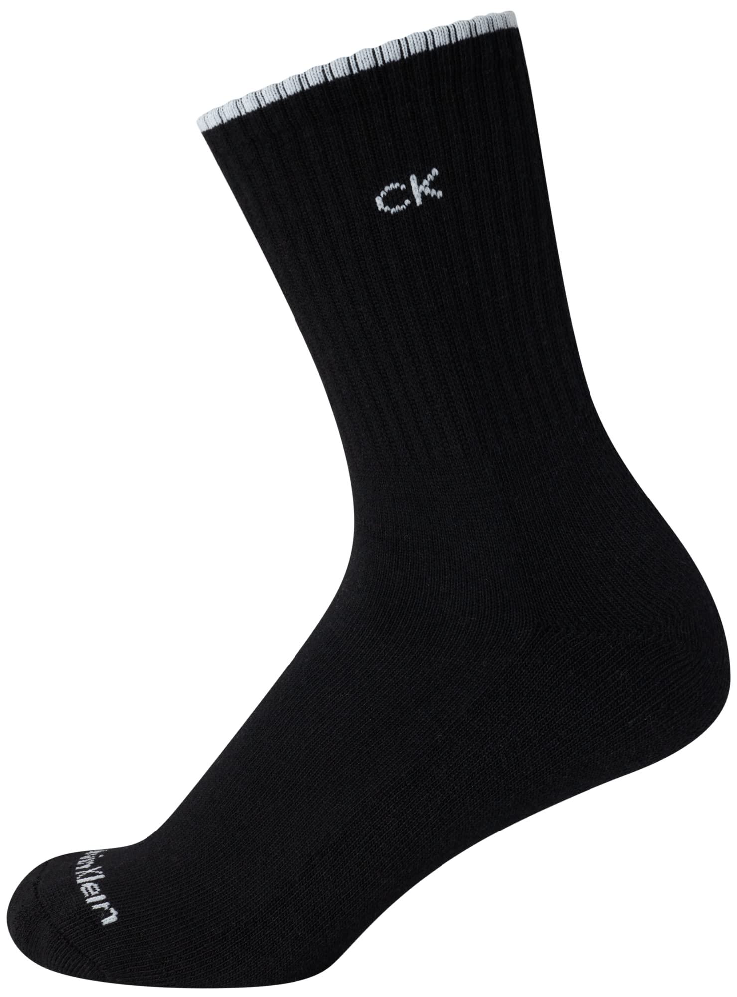 Calvin Klein Women's Socks - Cushion Athletic Crew Socks (6 Pack), Size 4-10, Pure Black