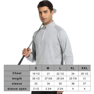 DEOLAX Mens Quarter Zip Pullover Solid 1/4 Zip Pullover Mens Athletic Long Sleeve Sweatshirt Mock Neck Golf Shirts for Men