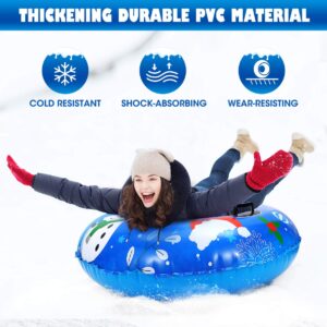 BESPORTBLE Inflatable Snow Tube PVC Inflatable Snow Sled Winter Snow Tube Heavy Duty Snow Sled with Handles for Children and Adults, 120cm/47inch