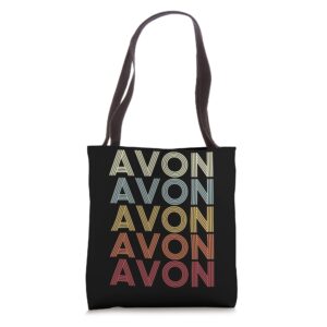 avon massachusetts avon ma retro vintage text tote bag