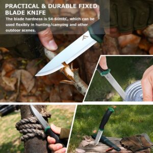 FLISSA Survival Hunting Knife and Bushcraft Knife, with Sheath