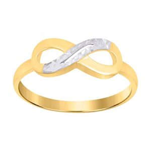 10k two tone gold womens love symbol infinity ring measures 6.2mm long jewelry for women