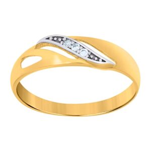 10k two tone gold womens cz cubic zirconia simulated diamond fashion ring measures 4.7mm wide jewelry for women