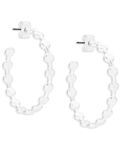 lucky brand circle detail hoop earrings