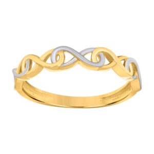 14k two tone gold womens infinity ring measures 3.7mm wide jewelry for women