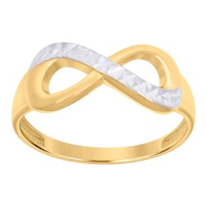 10k two tone gold womens infinity ring measures 7.6mm wide jewelry for women