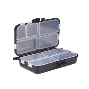 1 piece fishing lure box fishing tackle box fishing bait box floating fish lure storage box 9 compartments fishing storage box plastic containers case, black