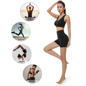 KKB 5''/8'' High Waist Active Wear Shorts Yoga Leggings for Women, Tummy Control Workout Shorts Side Pockets Running Pants (5"-Black, Small)