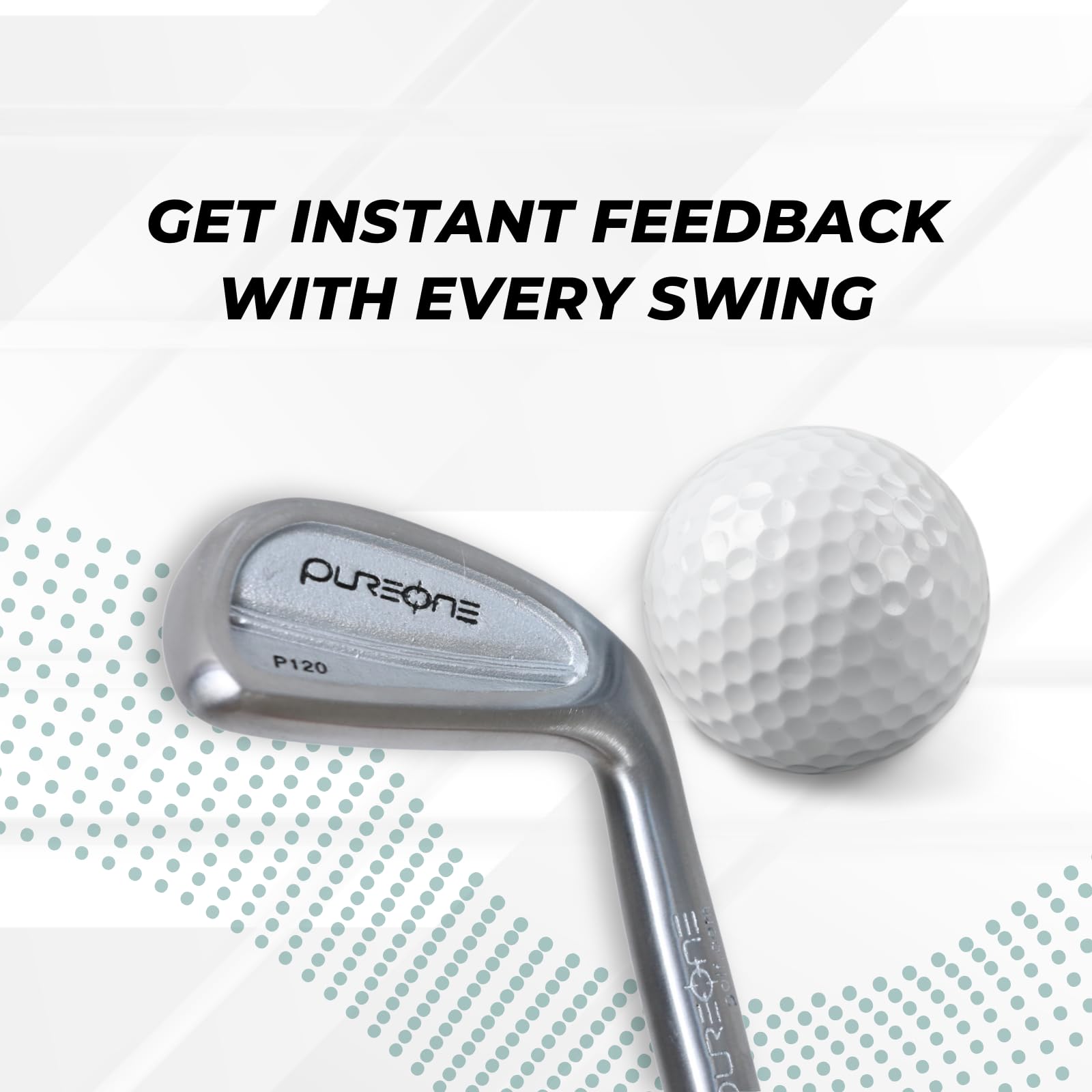 PureOne Golf Center Strike Training Club, Mid-Iron - Golf Swing Trainer for The Sweet Spot - Right Handed