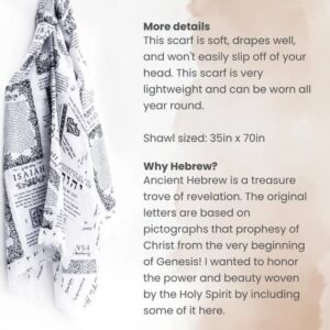 Protection Christian Prayer Shawl - Prayer Scarf with Bible Verses about God's Protection, Off- White Meditation Shawl, Unique Christian Gifts