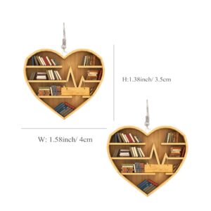 Teacher Earring for Women,Back to School Acrylic Earrings Book Lover Earrings Heart Librarian Grade Earring Decor Pendant Bookworm Gift for Book Lover ((heart)