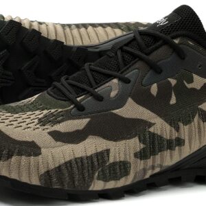 ikunka Men's Fashion Sneakers Lightweight Breathable Walking Shoes Tennis Cross Training Shoe Non Slip Trail Running Shoes（Camouflage 12）