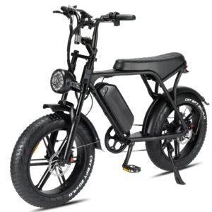 electric bike v8 20 inch 750w adult electric bike with 48v 15ah removable battery,max speed 28 mph pedal snow bike 20 inch fat tire electric mountain bike, smart digital screens,60 miles long range