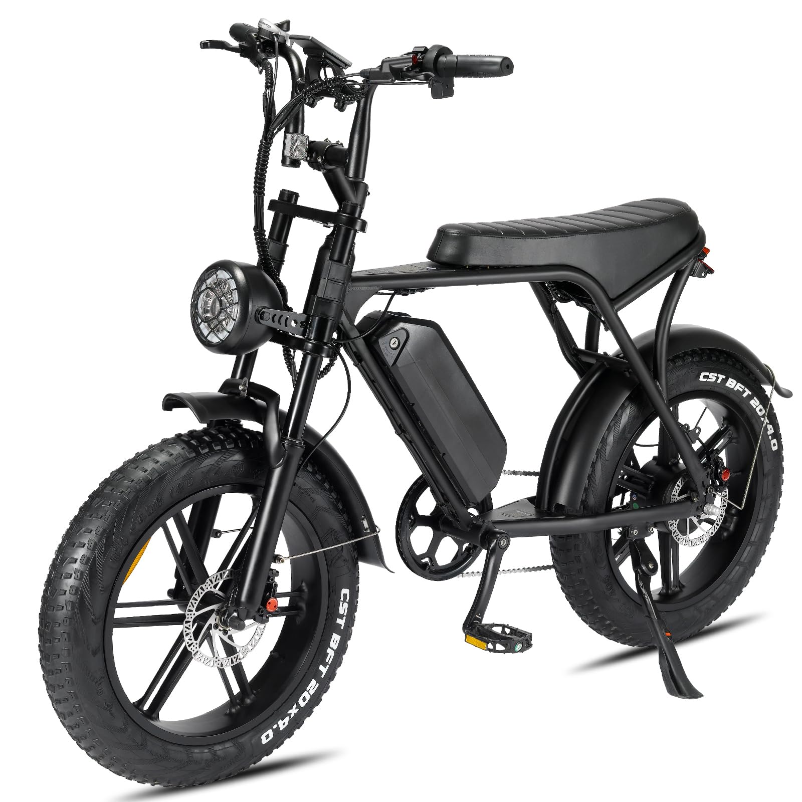 Electric Bike V8 20 inch 750W Adult Electric Bike With 48V 15Ah Removable Battery,Max Speed 28 MPH Pedal Snow Bike 20 inch Fat Tire Electric Mountain Bike, Smart Digital Screens,60 Miles Long Range