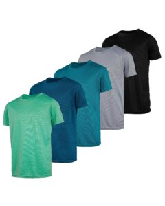 5 pack: boys mesh short sleeve shirts crew neck boy shirt t-shirt tshirt tops tees girls youth teen active wear athletic quick dry basketball gym sport undershirt tee soccer top -set 12,xl 16-18