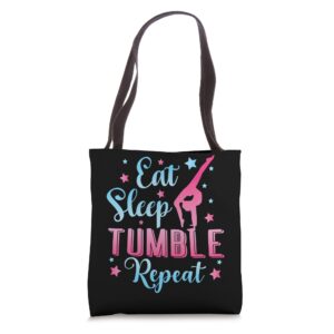 eat sleep tumble repeat gymnastics for girl gymnast tote bag