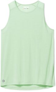 smartwool women's active ultralite merino wool high neck tank top (relaxed fit), pistachio, x-small