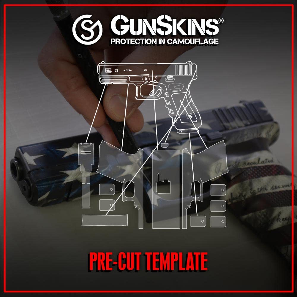 GunSkins Pistol Skin Compatible with Glock 45 - Premium Vinyl Gun Wrap with Precut Pieces - Easy to Install - 100% Waterproof Non-Reflective Matte Finish - Made in USA - Proveil Reaper Black