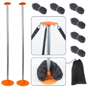 tuszom adjustable 2 pack boat cover support pole with straps, storage bag, sandbag, and abs plastic part