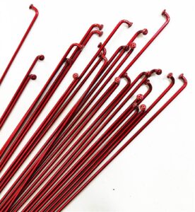 245mm bike spokes 14g stainless steel, road bike spokes 100pcs (color family : red)