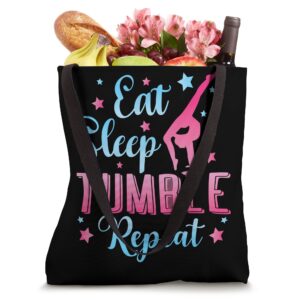 Eat sleep tumble repeat Gymnastics for girl Gymnast Tote Bag