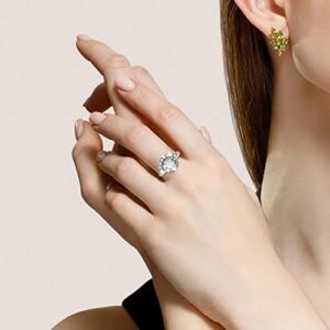 Between The Finger Ring Diamond Encrusted Chic Metal Geometric Fan Diamond New Ring White Foreverbrilliant Engagement Ring Engagement Jewelry Gift Women Wedding Rings Jewelry Features (White, 6)