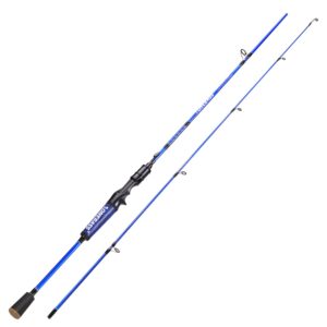 One Bass Fishing Rods,IM7 Graphite Spinning Rod & Casting Rod, 2 Pc Strong Quality Baitcasting Rod with Super Polymer Handle- 7' Casting -Blue