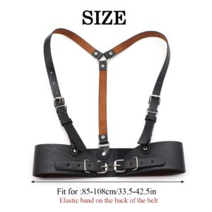 BODIY Punk Goth Women Waist Belts Black PU Leather Fashion Body Chain Belt Rave Accessory Belt Adjustable