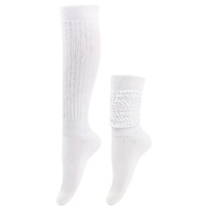 uttpll women slouch socks, girls scrunch socks, heavy warm winter thick socks boot socks long chunky baggy 80s 90s socks white one size