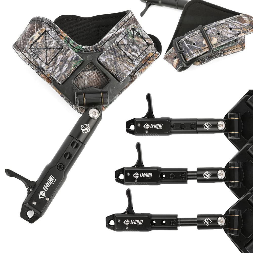 ZSHJGJR Compound Bow Release Aids Trigger Wrist Strap for Adult/Youth Archery Hunting Shooting Accessories (Camo)